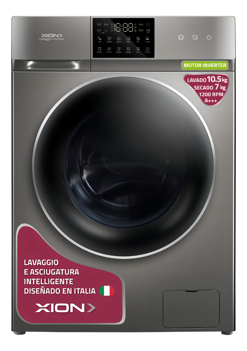 Lavasecarropas XION Inverter 10.5kg Centrifugado 1200RPM Panel Digital, oferta LOi.