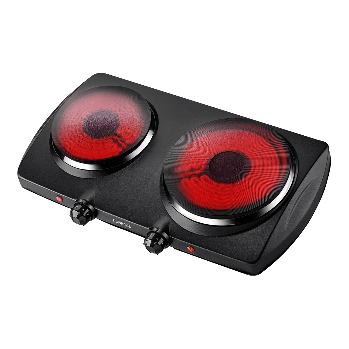 Anafe Eléctrico PUNKTAL de 2 Discos 1000W + 1500W Luz Indicadora y Pies ...