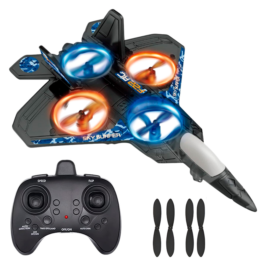 Avión Planeador F22 a Control Remoto con Giro 360º, Giroscópio de 6 ...