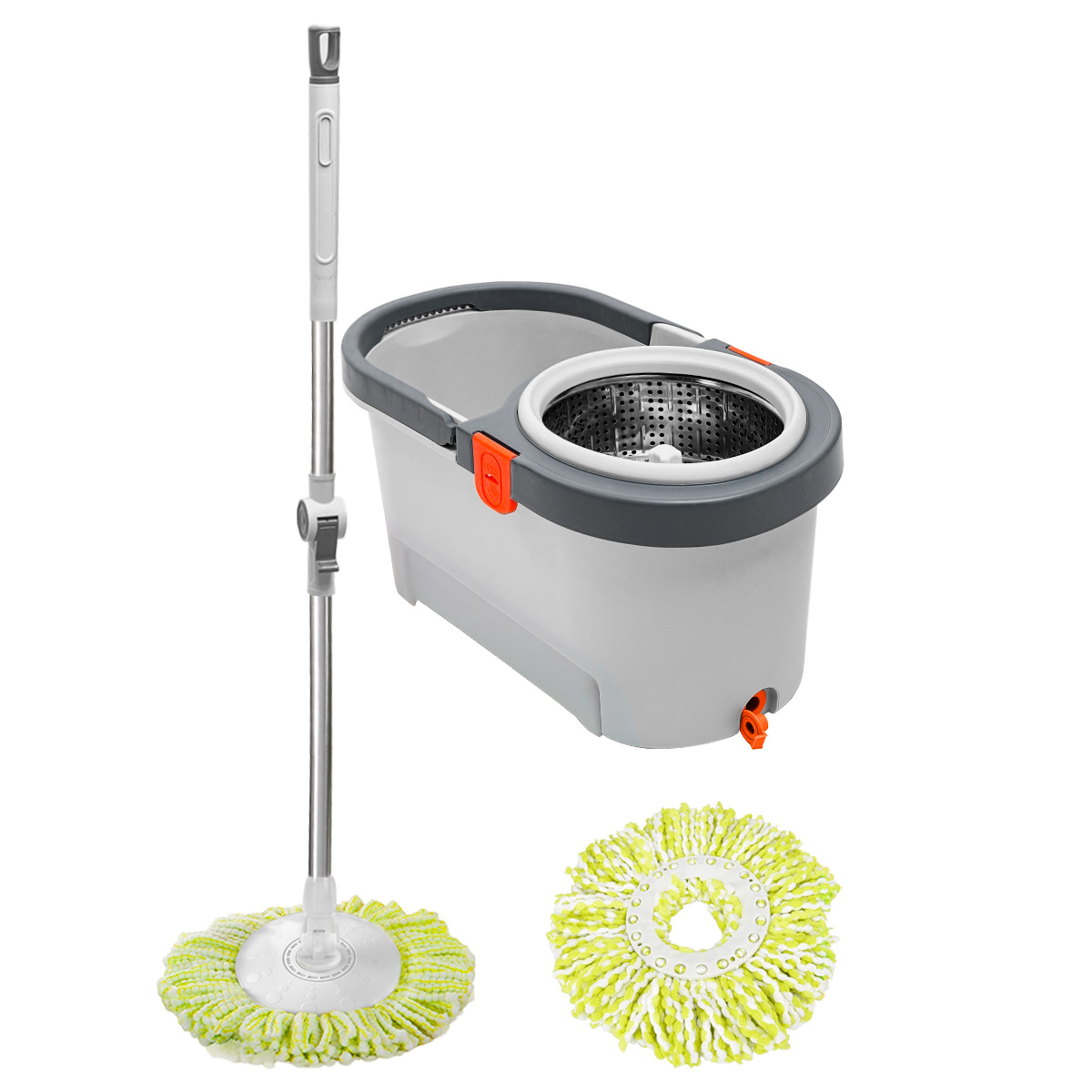Balde con Mopa y Centrifugador de Acero + Mopa EXTRA, Calidad Superior ...