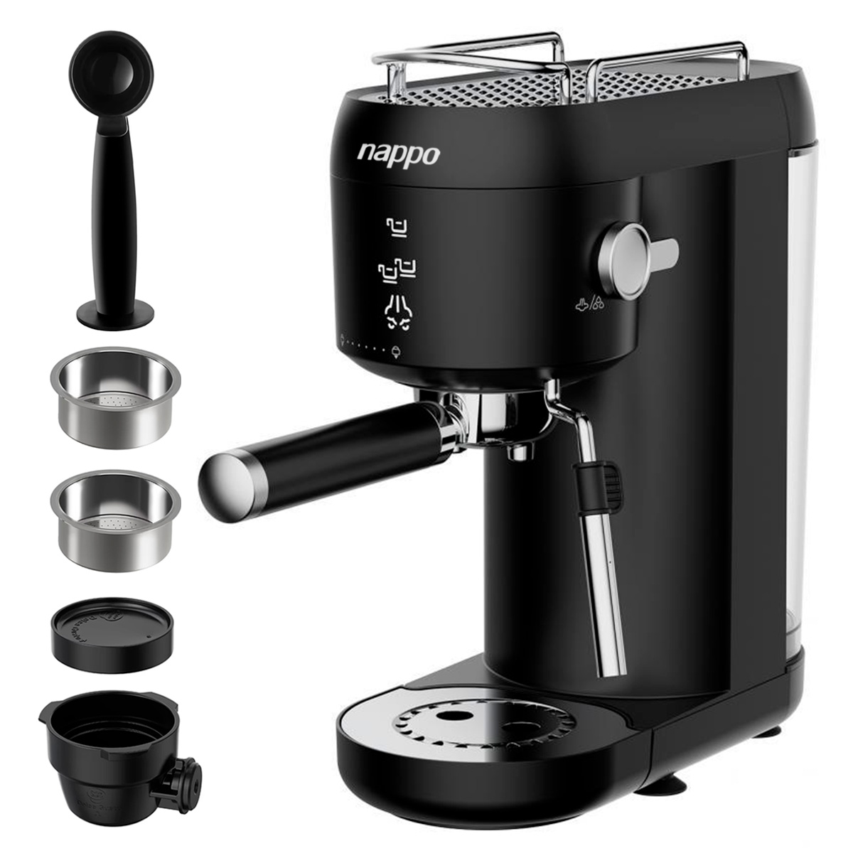 Cafetera Espresso NAPPO 2 en 1 Tanque 1L 1400W 20BAR Bloque Térmico de Calentamiento Instantáneo ...