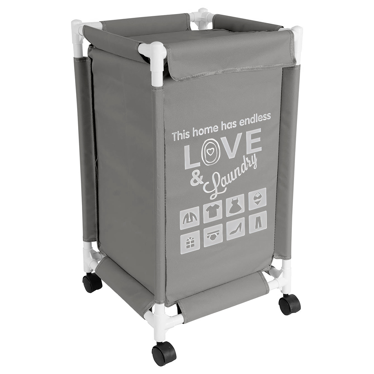 Cesto Canasto para Ropa con Tapa, Tela Oxford y Estructura de Plástico ...