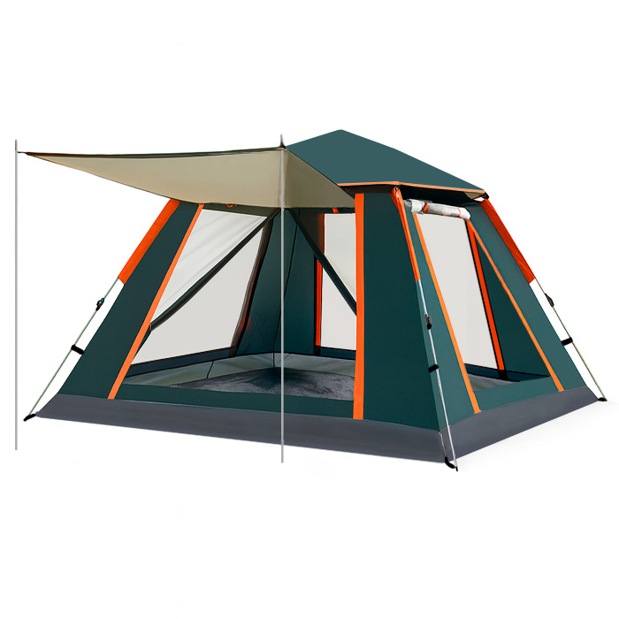 Carpa de Camping Grande para 4 Personas, Impermeable, con 4 Puertas con ...