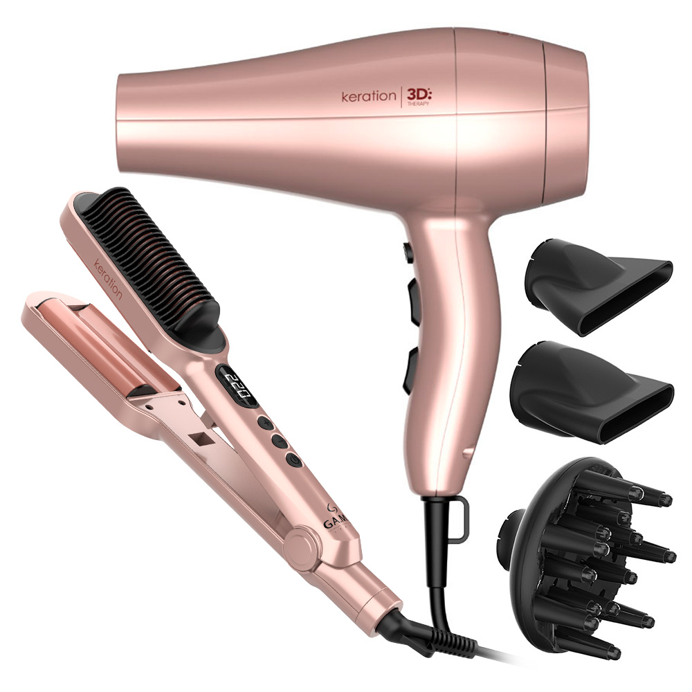 Combo GAMA Ondulador y Alisador Waver & Brush, con Cable Giratorio y ...