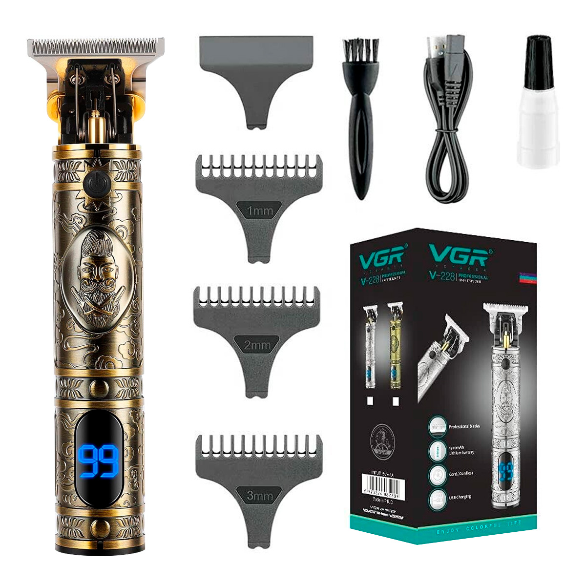 Corta Pelo Profesional VGR V228 Lavable Inalámbrica Batería Recargable ...