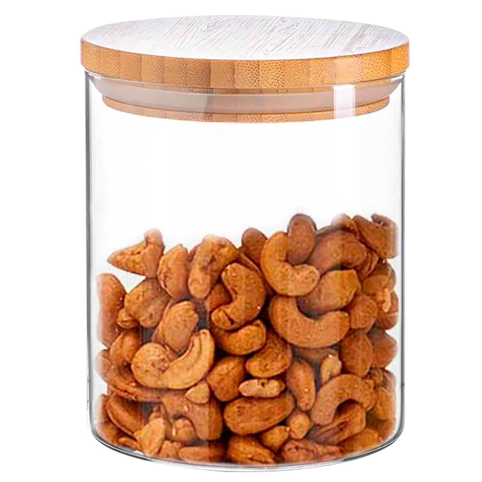 Recipiente Multiuso de Vidrio con Tapa de Bambú - 10 x 12cm, oferta LOi.