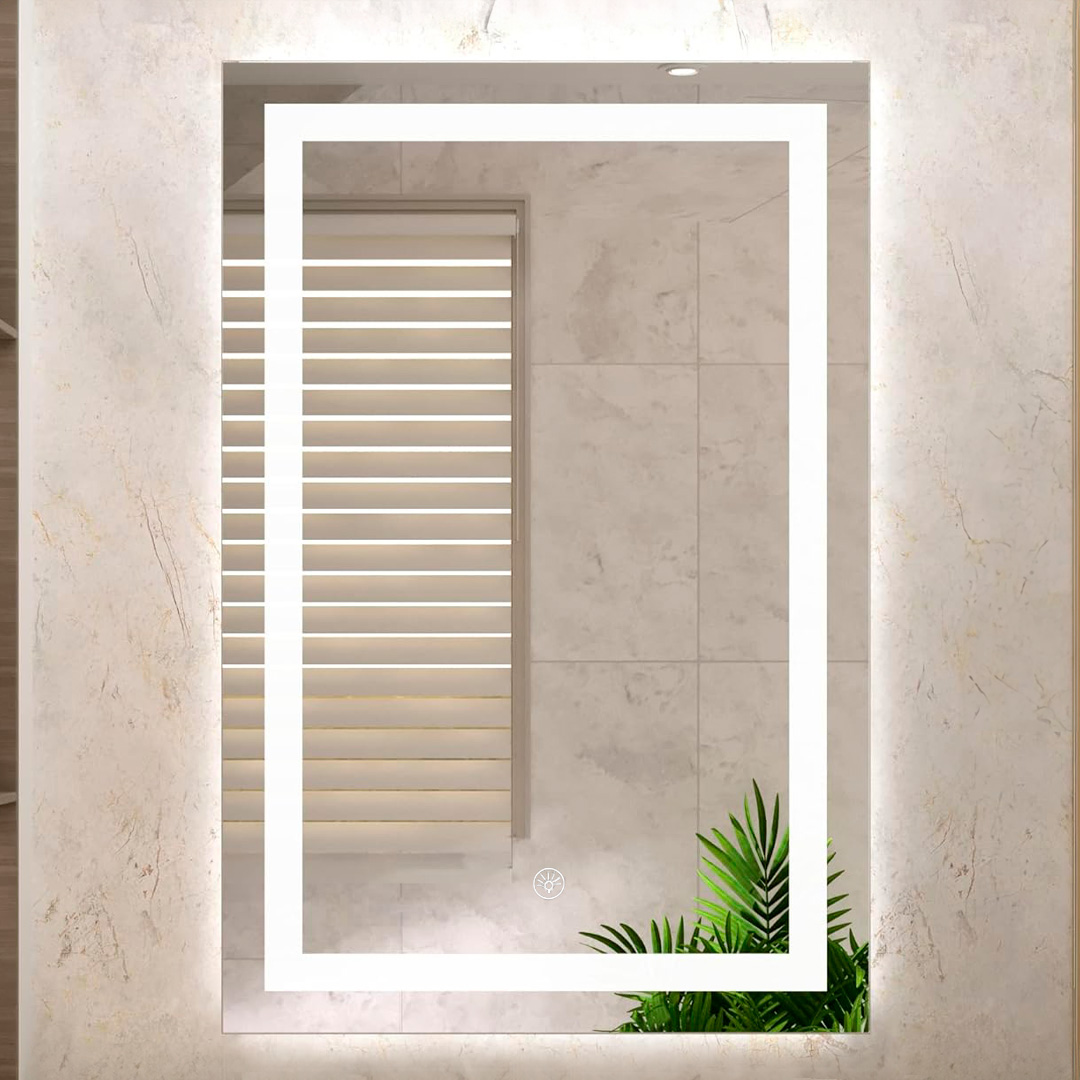 Espejo Rectangular de 70x50cm con Luz LED, Botón Táctil y Luz Fría ...