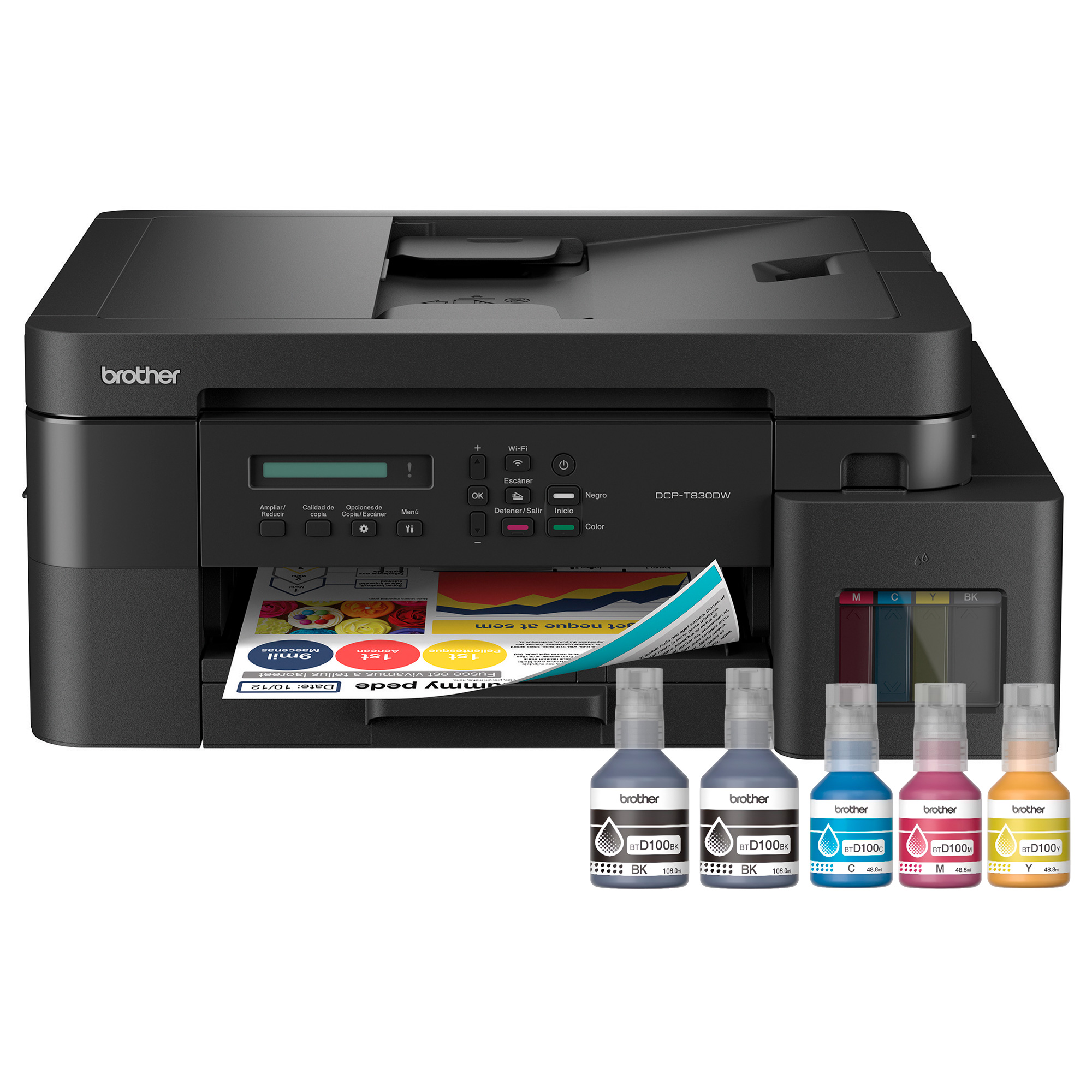 Impresora BROTHER T830DW con WIFI Direct, Multifunción 3 en 1, Bandeja ...