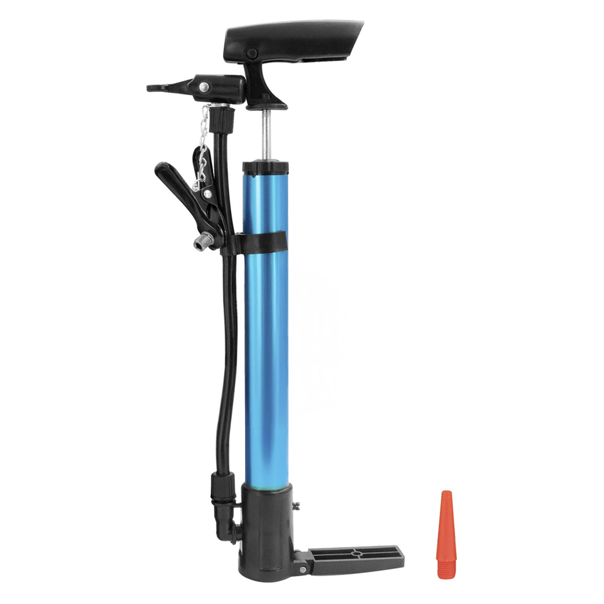 Inflador Manual de Aluminio, Liviano y con Doble Válvula - Azul, oferta LOi.