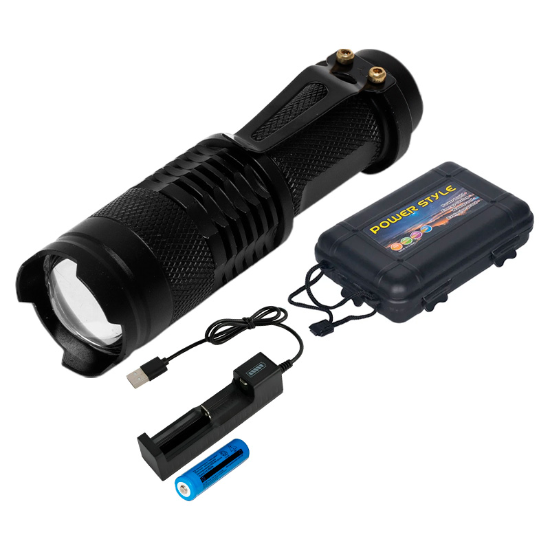 Linterna LED Recargable Power Style, de Aluminio con Batería de Litio ...