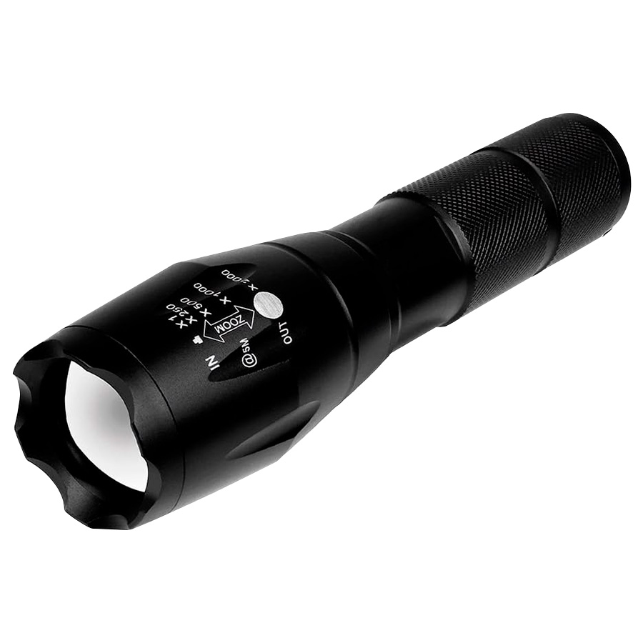 Linterna Táctica LED con Zoom Óptico y Batería Recargable + Opción ...