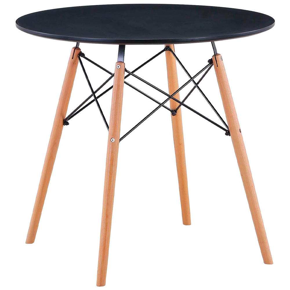 Mesa Redonda EMPOLi Diseño Eames Diámetro 80cm Patas de Madera Maciza ...