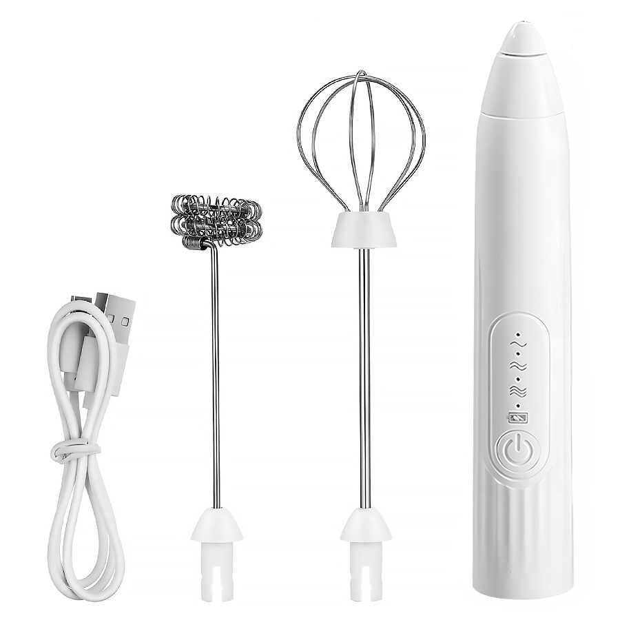 Mini Batidor Eléctrico Espumador Inalámbrico con 3 Velocidades, Batería ...
