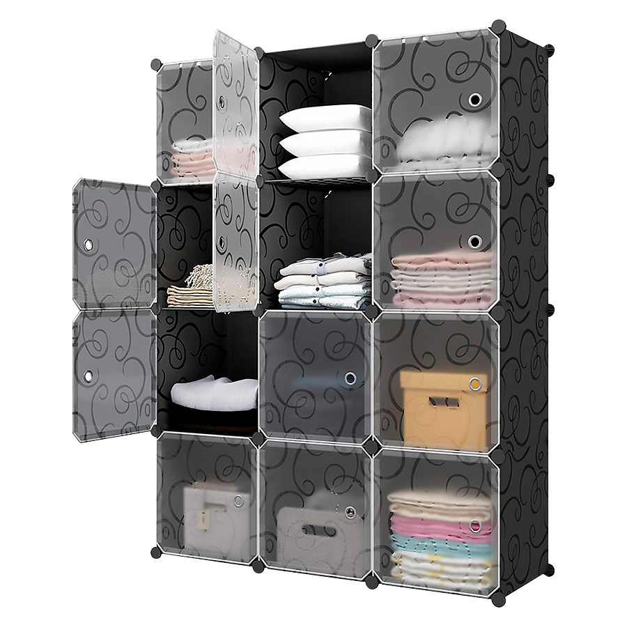 Armario Modular Mueble Multiuso con 12 Cubos ideal para Ropa y Juguetes ...