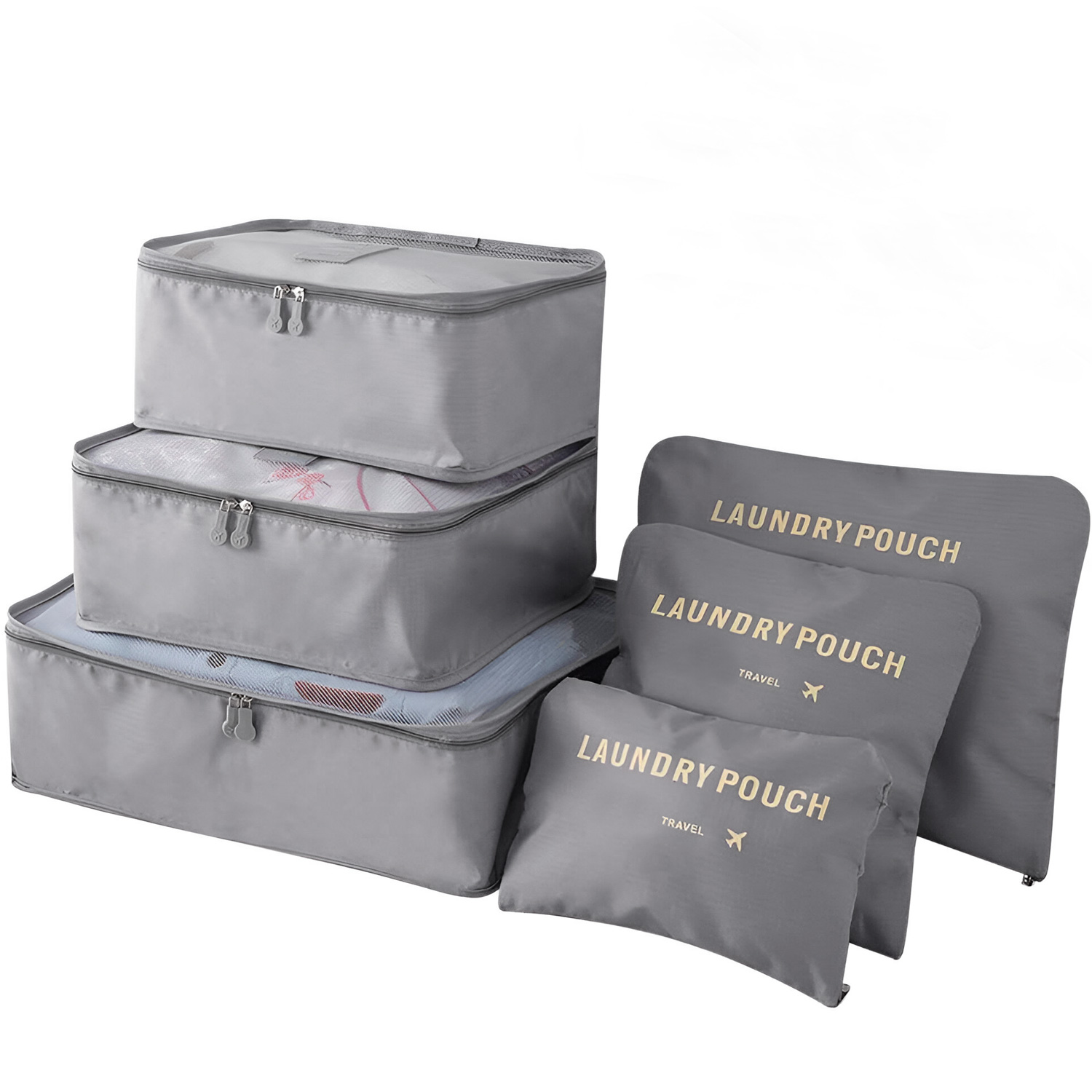 Set de 6 Organizadores para Valija, Tela Oxford Resistente con Cierre ...