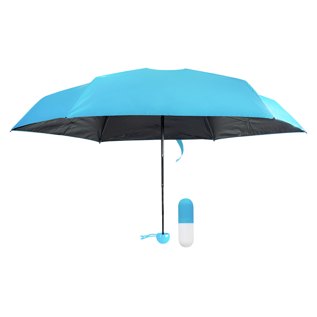 Paraguas Liso Retráctil Diámetro 90cm con Cápsula para Guardarlo - Azul ...