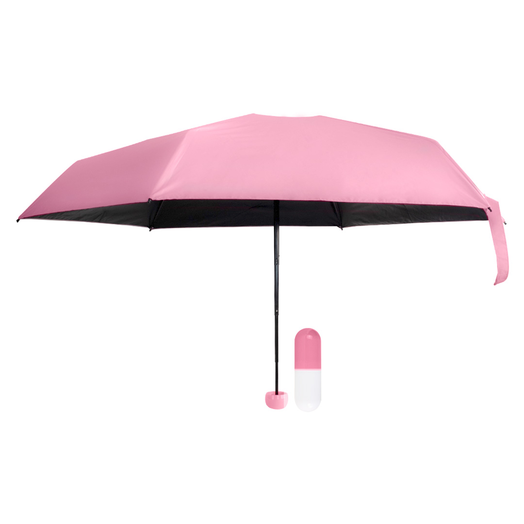 Paraguas Liso Retráctil Diámetro 90cm con Cápsula para Guardarlo - Rosa ...