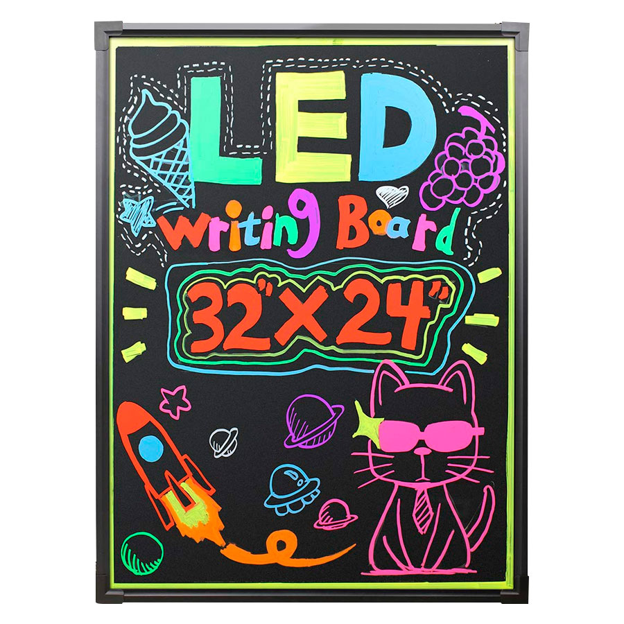 Pizarra LED Fluorescente 60x80cm con Control y 6 Marcadores DE REGALO ...