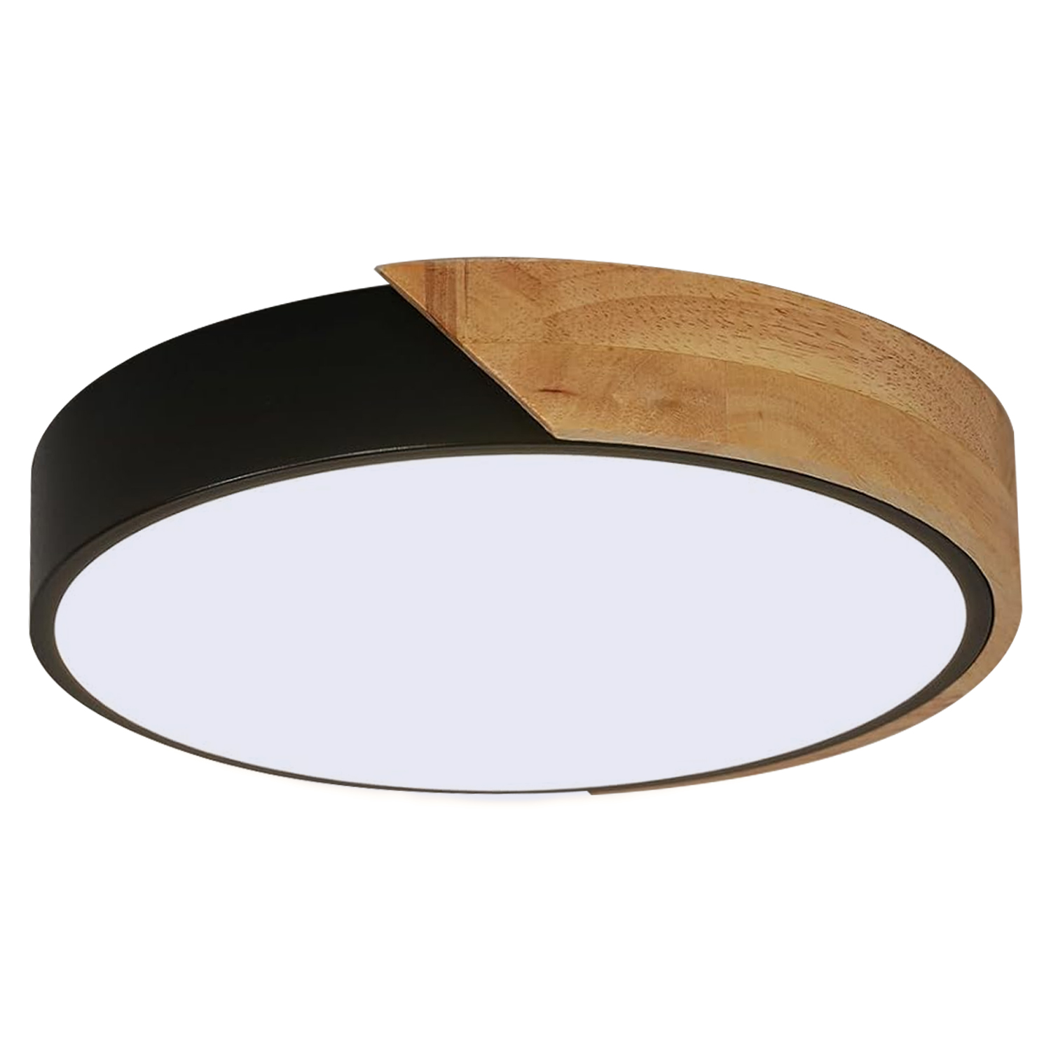 Lámpara de Techo Plafón LED 24W 30cm con Detalle en Madera Luz Fría ...