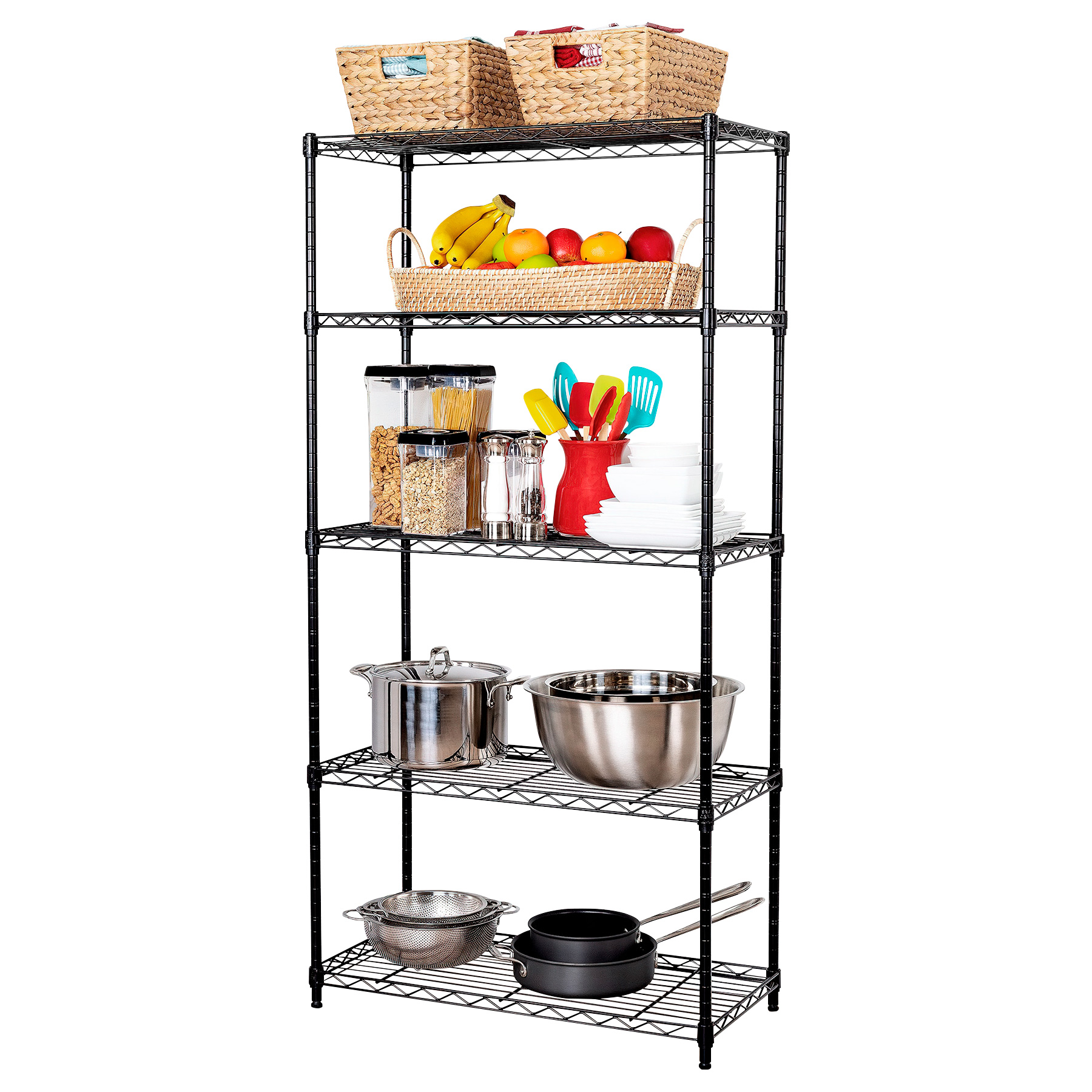 Rack Metálico DecoTeam Multiuso 5 Estantes con Altura Ajustable Calidad ...