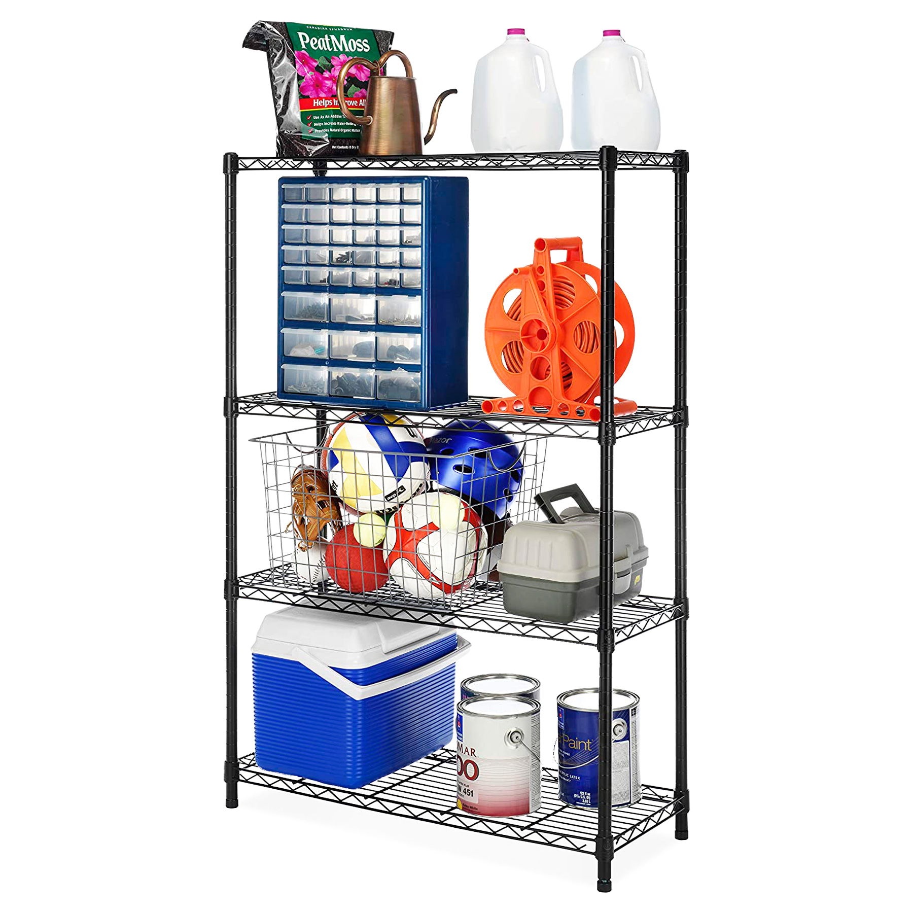 Rack Metálico DecoTeam Multiuso 4 Estantes con Altura Ajustable Calidad ...