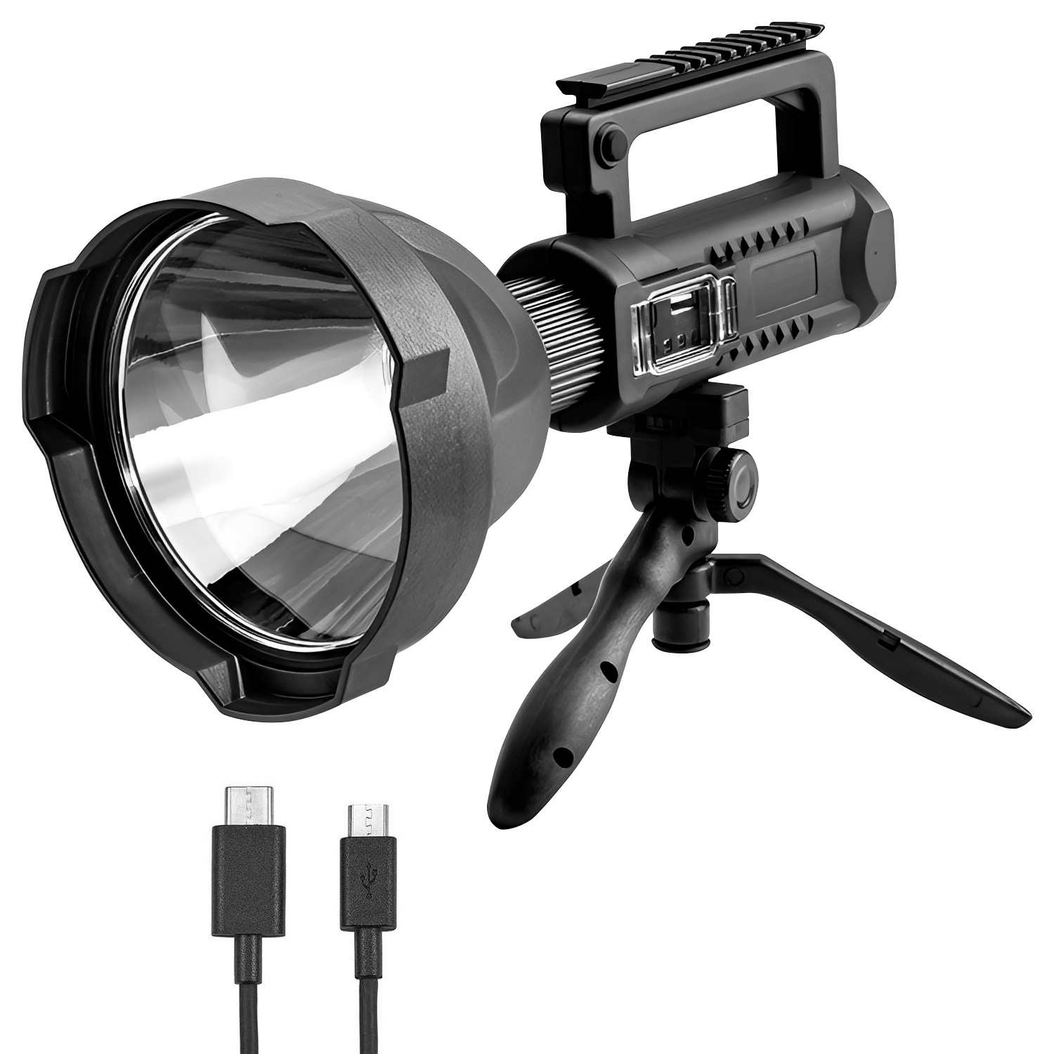 Reflector Linterna LED Grande 31cm Super Potente Largo Alcance 4 Modos ...