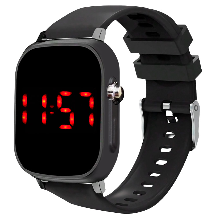 Reloj Pulsera Digital LED con Diseño Cuadrado y 2 Botones, Indica Hora y Fecha, oferta LOi.