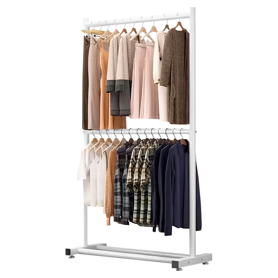 Perchero de Acero de Carbono con 2 Niveles y Estante para Zapatos ...