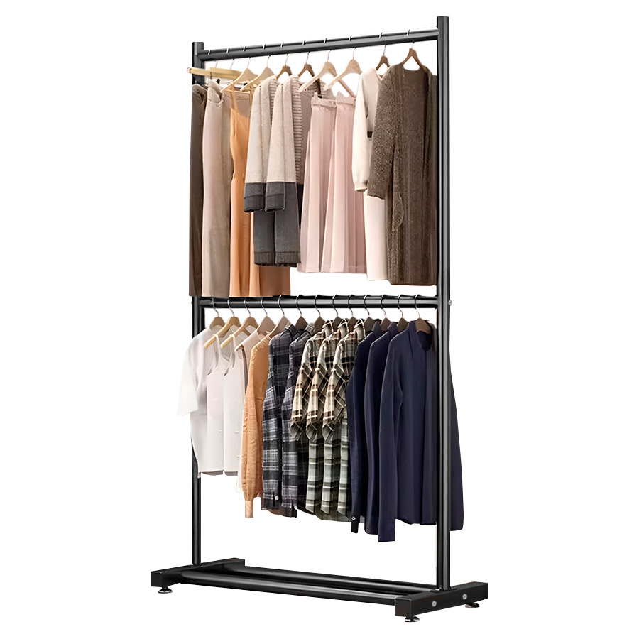 Perchero de Acero de Carbono con 2 Niveles y Estante para Zapatos ...