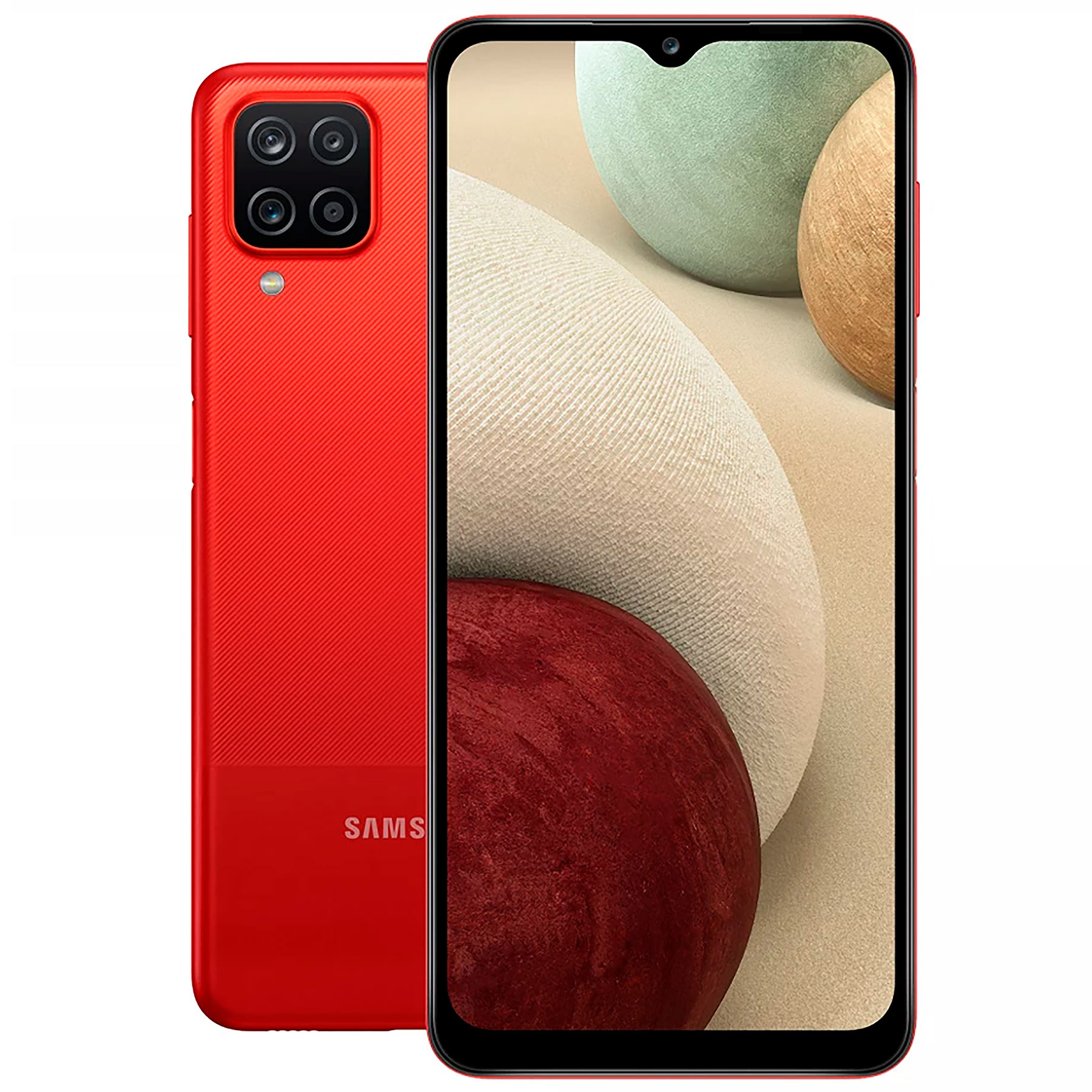 SAMSUNG Galaxy A12 2021 6.5” 128GB 4GB RAM Cámara Cuádruple 48MP Desbloq Facial - Rojo, oferta LOi.