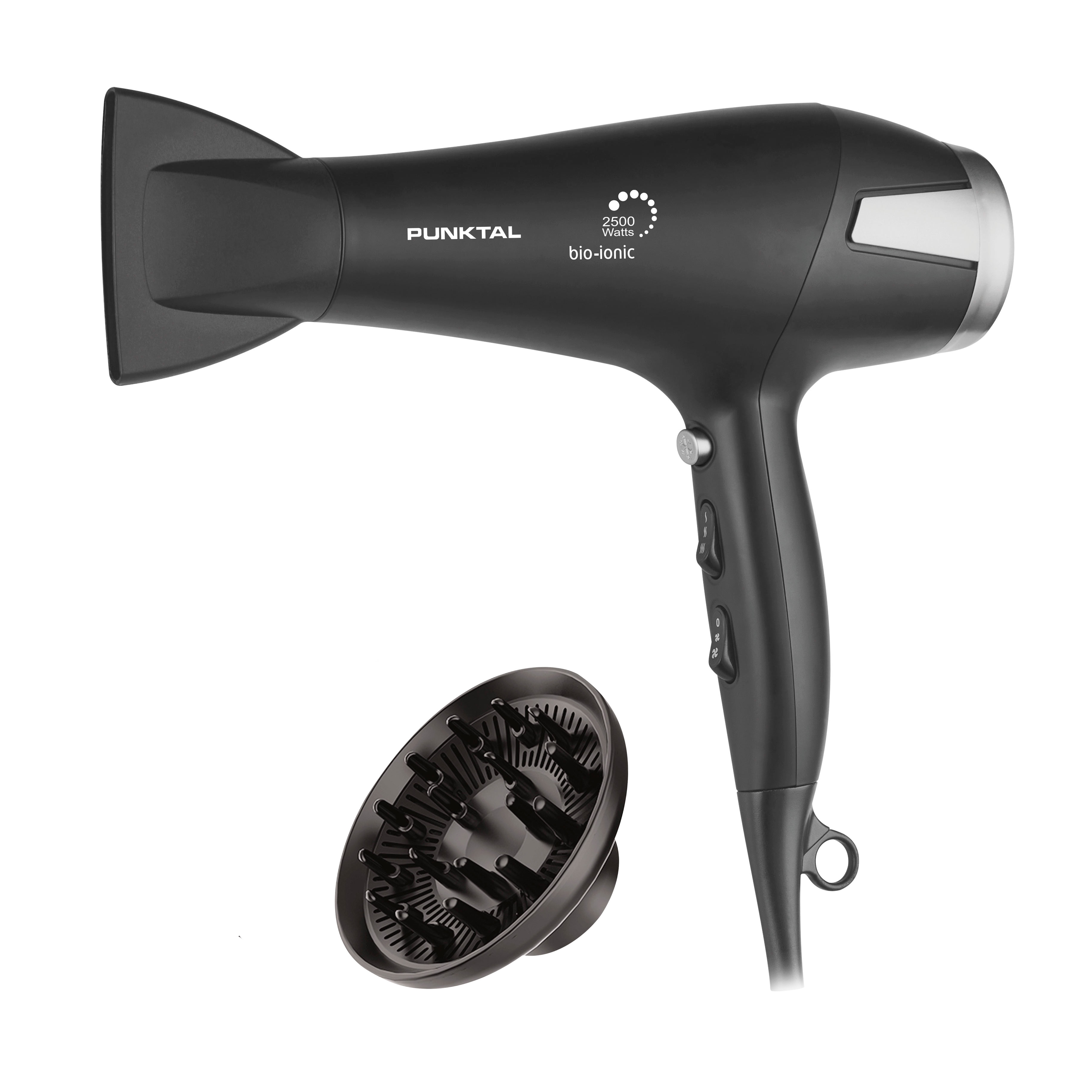 Secador de Pelo PUNKTAL Bio-Ionic 2500W 3 Temperaturas 2 Velocidades ...