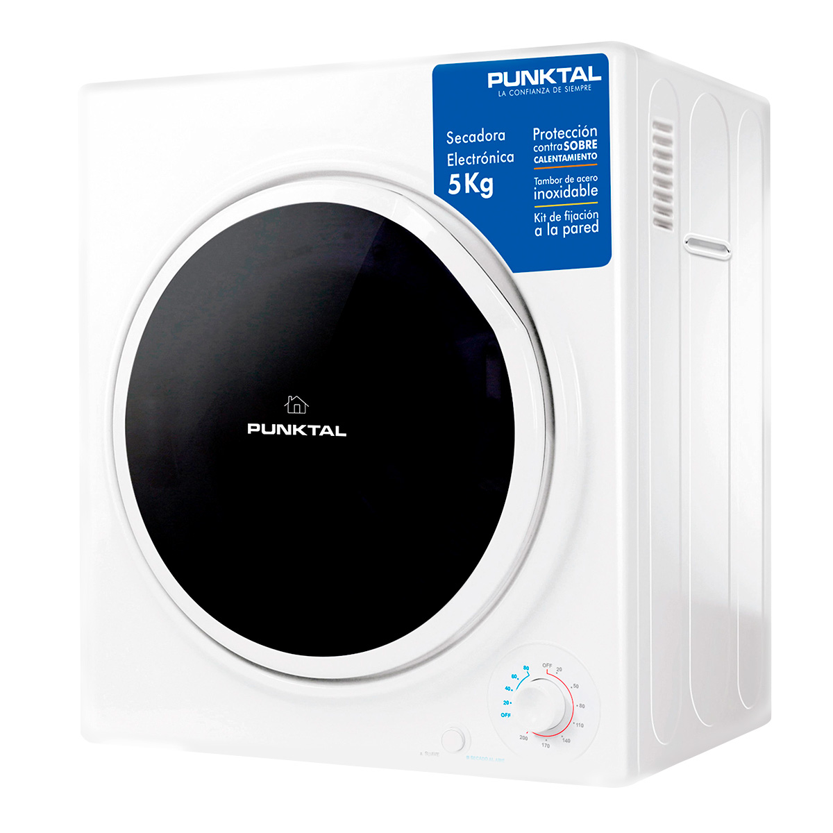 Secarropas PUNKTAL 5Kg 1300W con Kit de Fijación a la Pared INCLUIDO ...