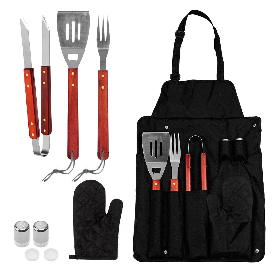 Set Completo de Asador 7 Piezas, Incluye Delantal con Bolsillos ...