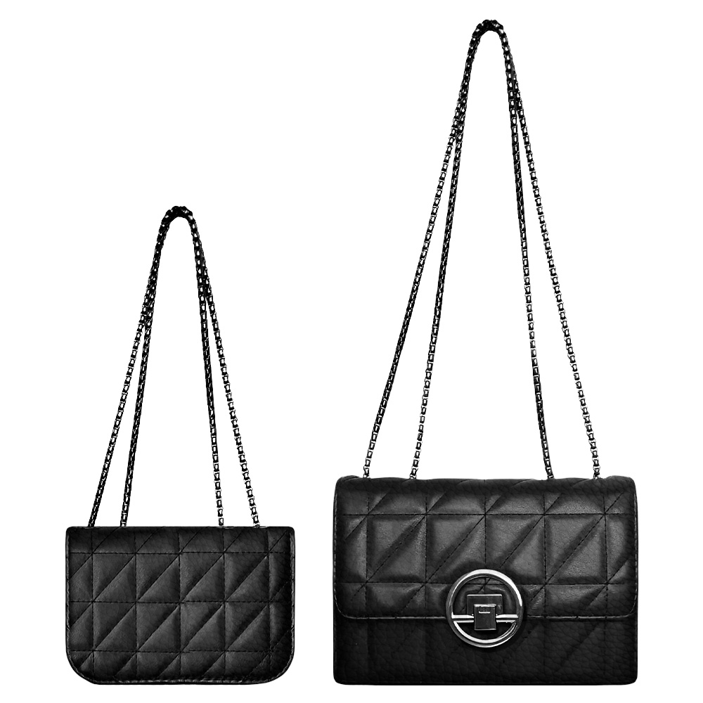 Set de 2 Carteras en Cuero PU con Correa Ajustable - Negro, oferta LOi.