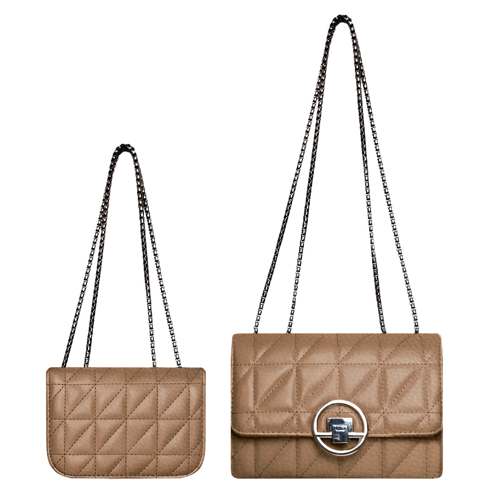 Set de 2 Carteras en Cuero PU con Correa Ajustable - Tostado, oferta LOi.