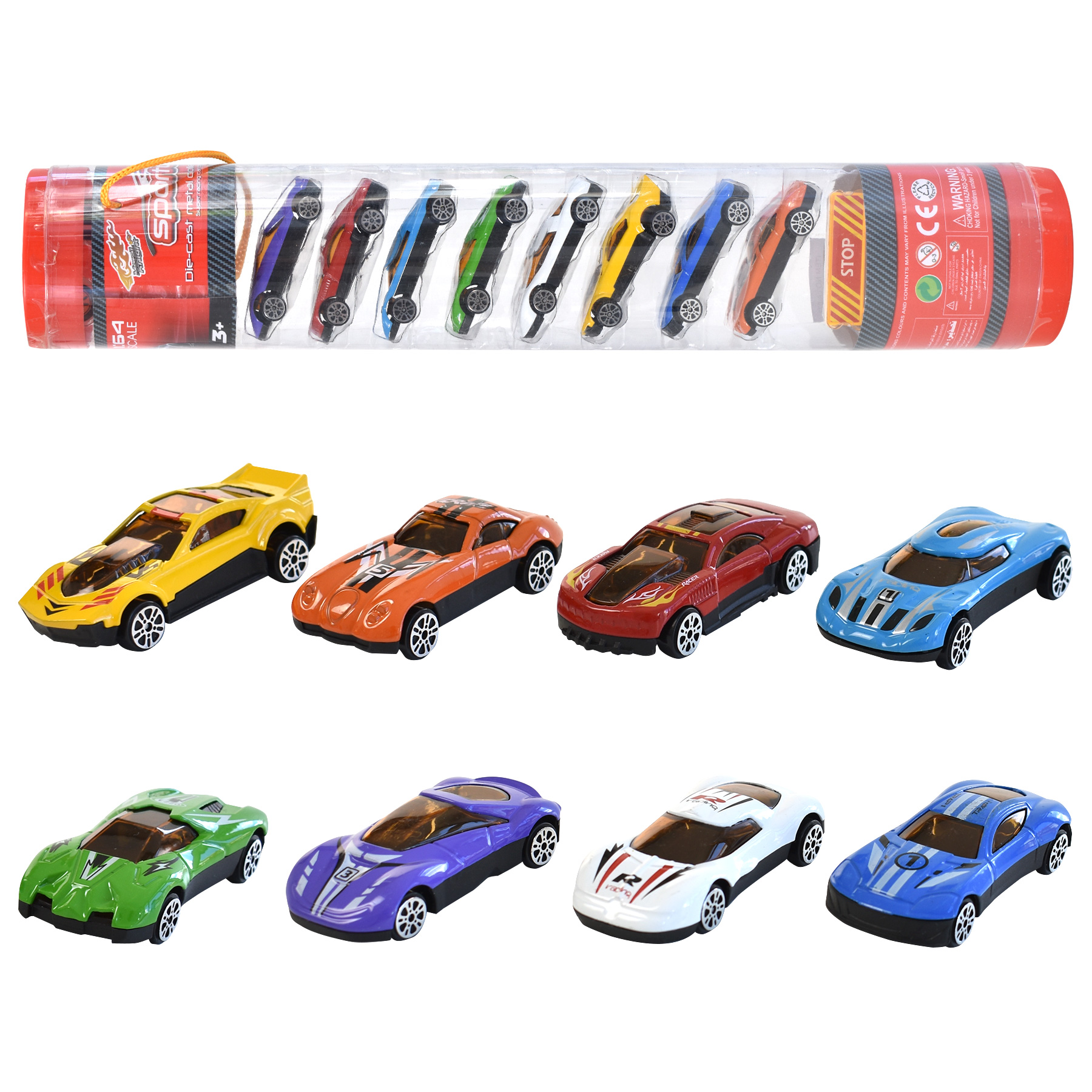 Set de 8 Autitos Metálicos a Escala 1:64 + Accesorios, oferta LOi.