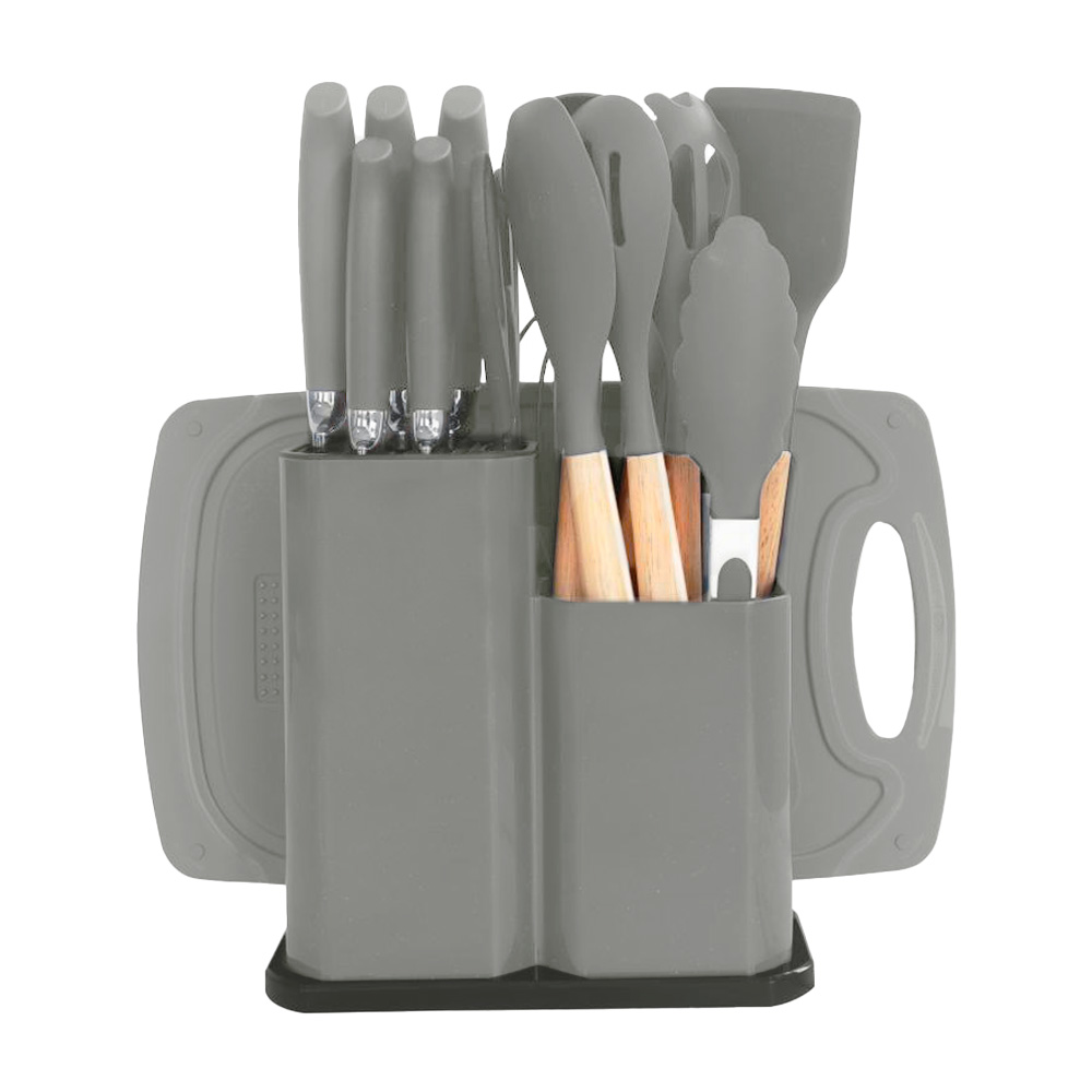 Set de Cocina 19 Piezas con Juego de Menage de Madera y Silicona, Set ...