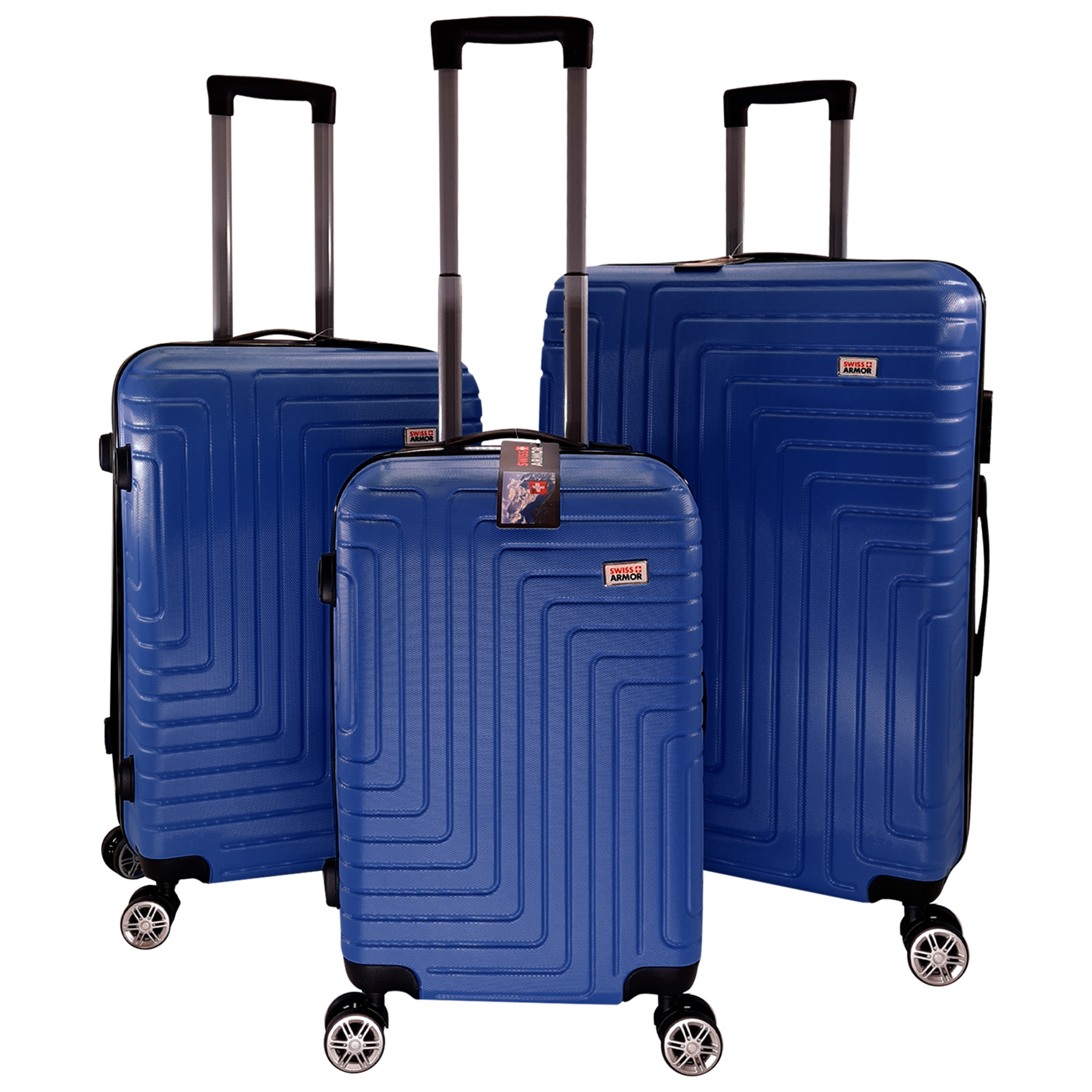 Set de 3 Valijas ABS Rígidas SWISS ARMOR con 4 Ruedas y Cerradura de Combinación - Azul, oferta LOi.