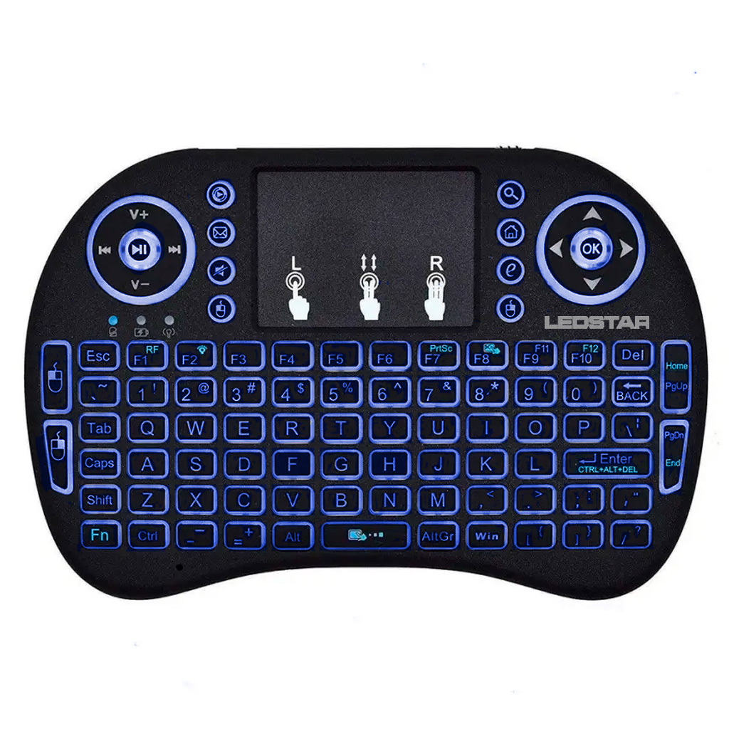 Mini Teclado Inalámbrico, Control Remoto con Luces LED y Panel Táctil ...
