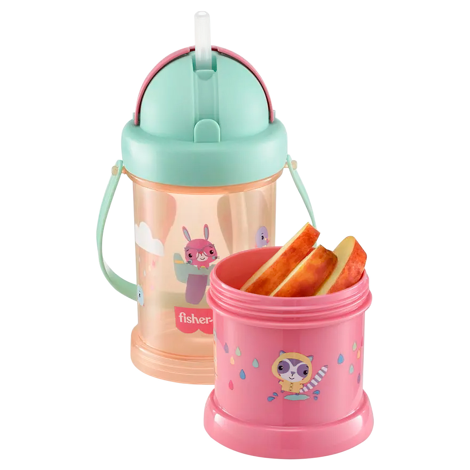 Vaso Infantil FISHER PRICE con Porta Snack y 300ml de Capacidad - Rosa ...