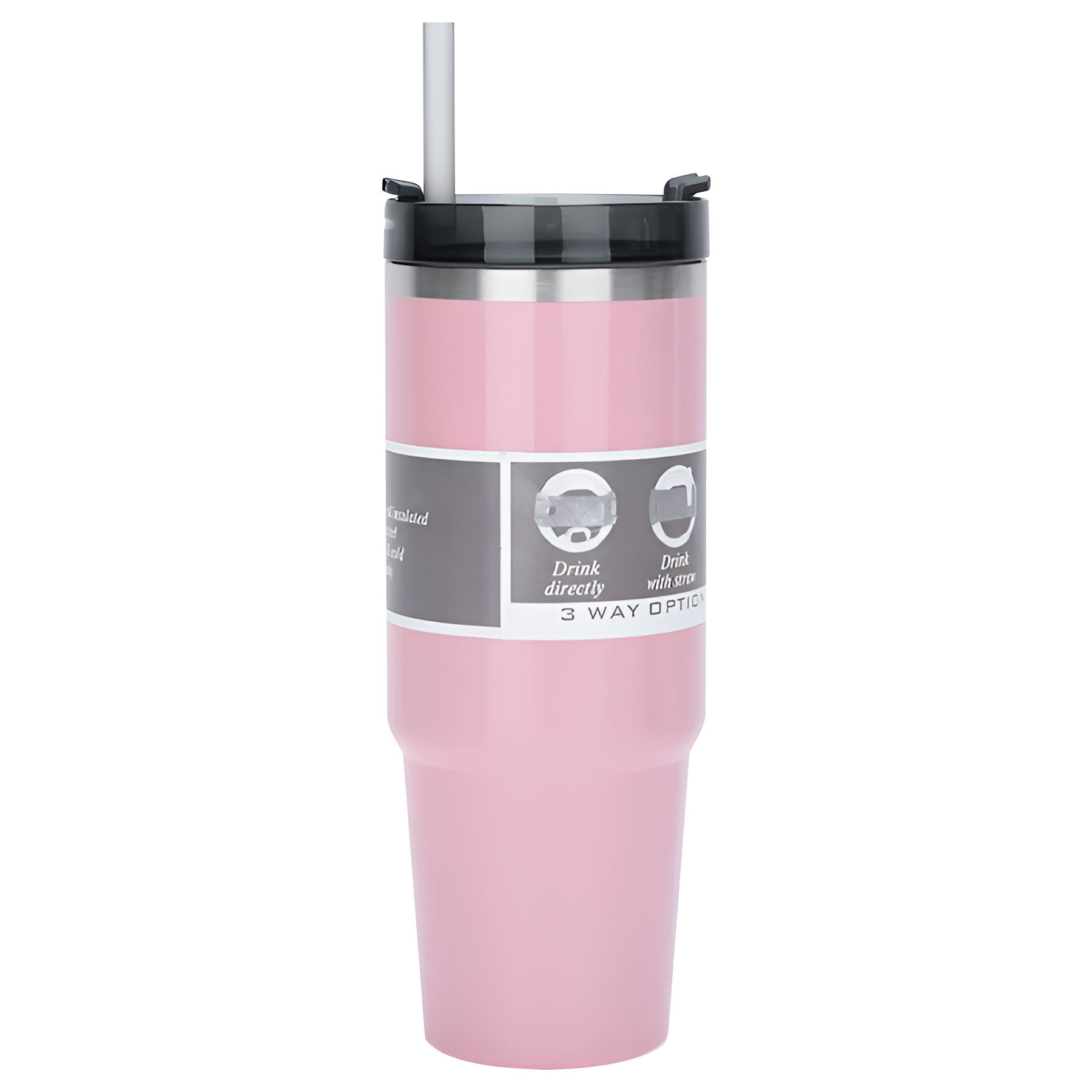 Mug Vaso Térmico Grande 900ml Acero Inox Doble Pared con Tapa y Sorbete ...