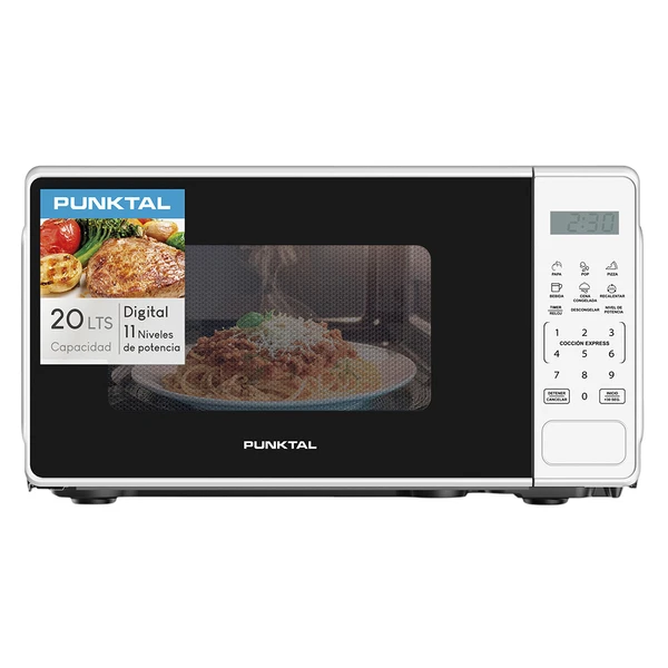 Microondas PUNKTAL de 20L 700W Panel Digital - Blanco, oferta LOi.