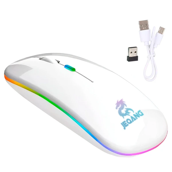 Mouse Inalámbrico Jeqang con Batería Recargable, Diseño Slim y Luces ...