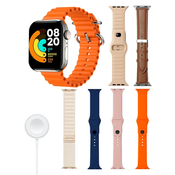 Kit Smartwatch T24 Pro Max con 7 Mallas Intercambiables y Cargador ...