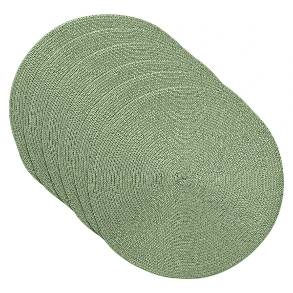 Set de 6 Individuales Circulares Tejidos, de 37.5cm de Diámetro - Verde ...