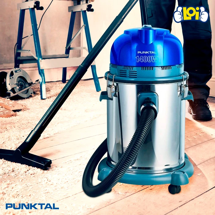 Aspiradora Industrial PUNKTAL PK-8125 1400W Tanque de 25L Húmedo y Seco ...
