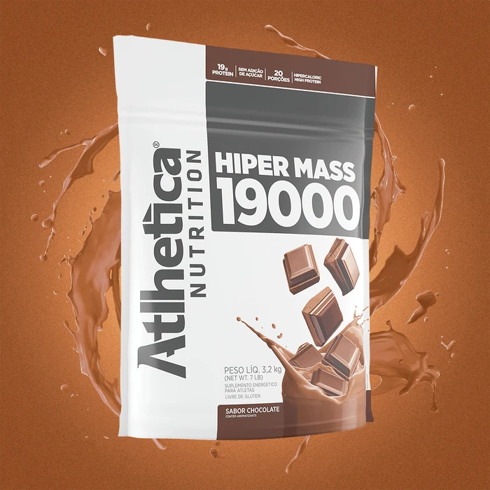 Suplemento Hiper Mass 19000 Atlhetica Nutrition de 3.2Kg - Chocolate ...