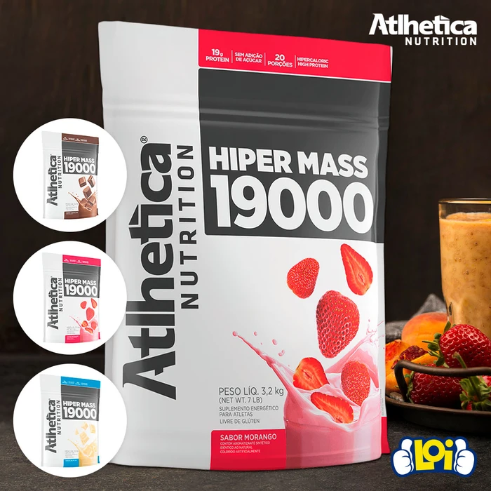 Suplemento Hiper Mass 19000 Atlhetica Nutrition de 3.2Kg - Chocolate ...