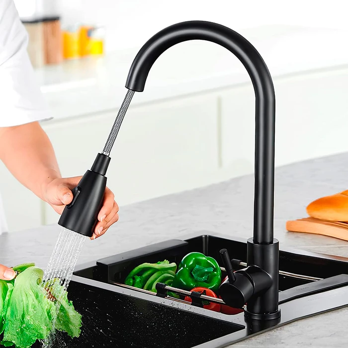 Canilla Monocomando Extensible para Cocina con Selector de Flujo de ...